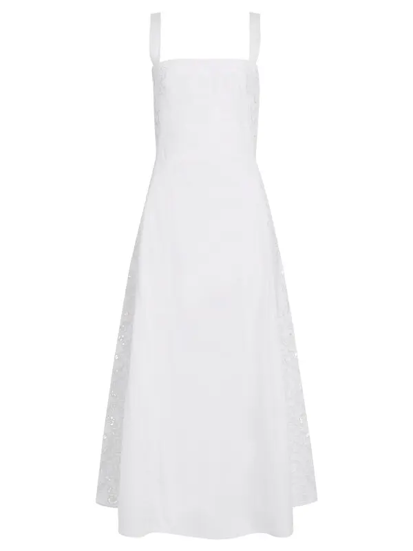 Gabriela Hearst Lenya Lace Midi Dress - White
