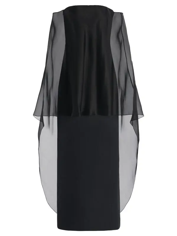 Gabriela Hearst Marisha Maxi Dress With Silk Organza Cape - Black