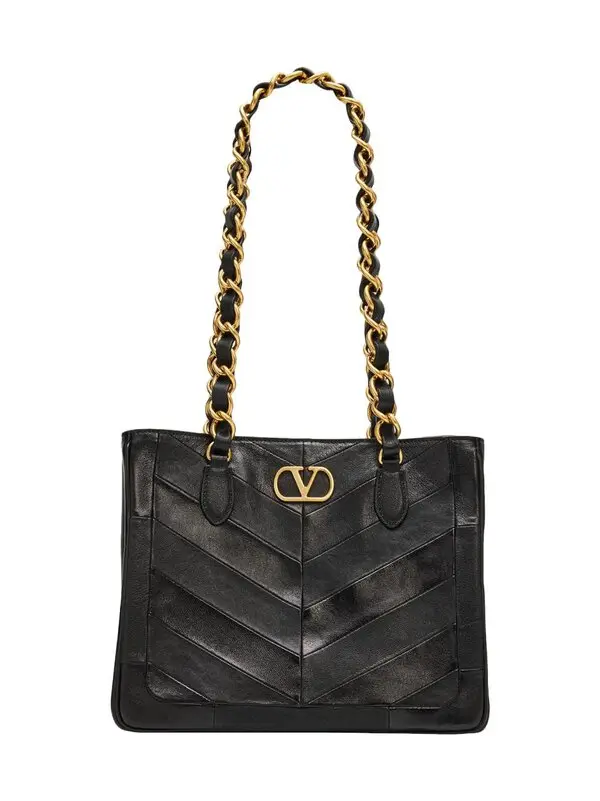 Valentino Garavani Laseine Small Nappa Leather Shopping Bag - Black