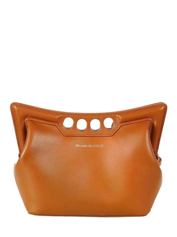 Alexander McQueen Cutout Leather Mini Bag - Brown