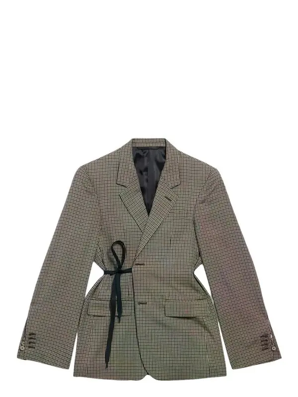 Balenciaga Checked Tie Blazer - Neutrals