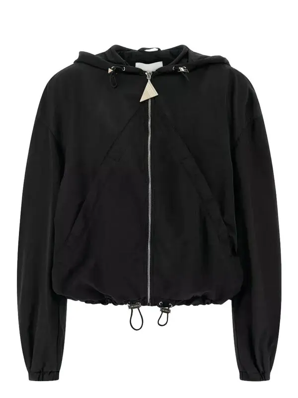 Attico Hooded Zip Bomber Jacket - Black