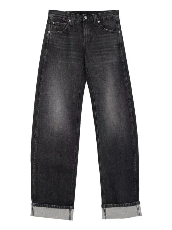 Khaite Cuffed Denim Jeans - Black