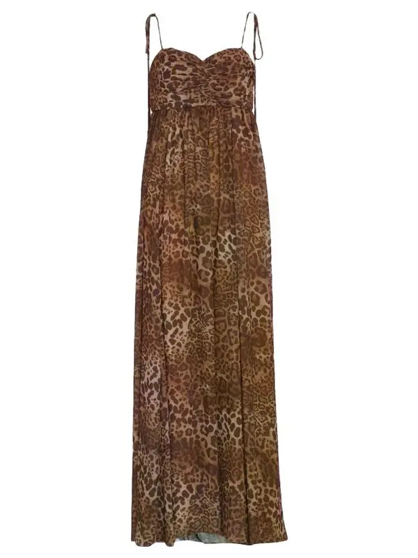 OLYMPIAH Printed Cora Dress - Brown