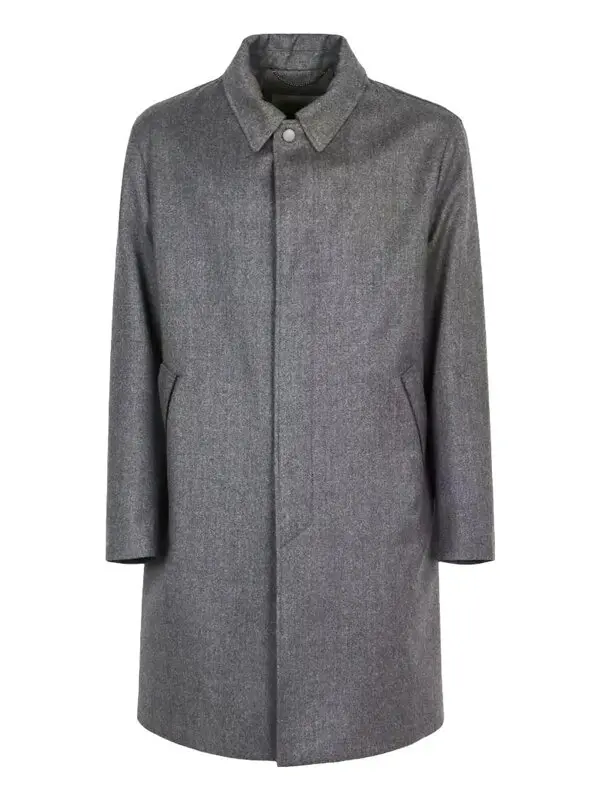 Canali Classic Collared Buttoned Coat - Grey