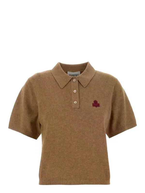 MARANT ETOILE Cotton Polo Shirt - Brown