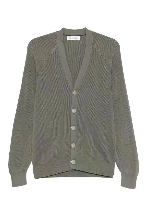 Brunello Cucinelli Ribbed Knit Cardigan - Green