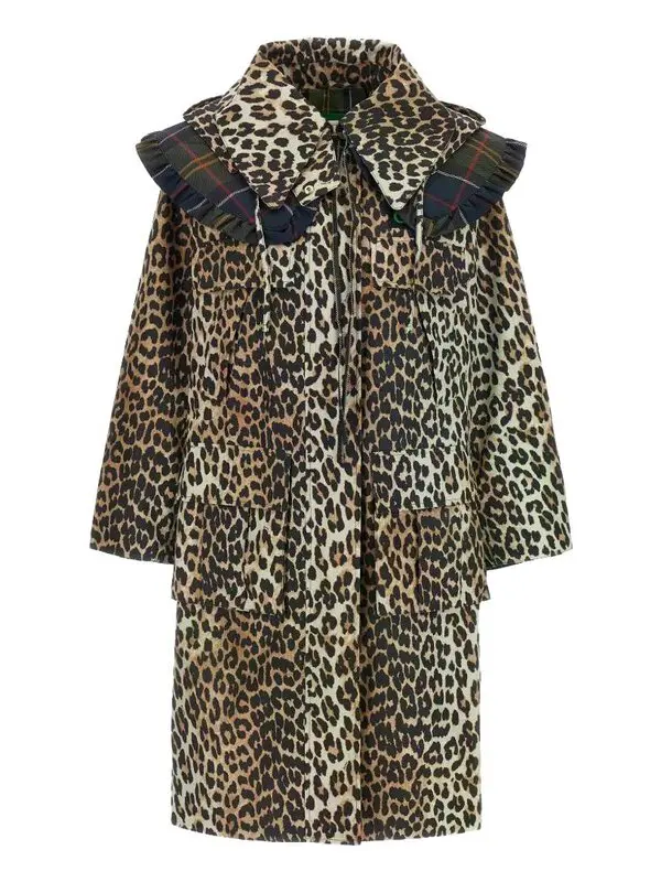 Barbour X Ganni Animal Print Parka - Brown