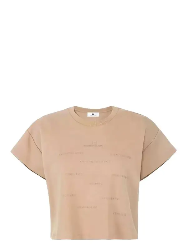 Elisabetta Franchi Lettering-patch T-shirt - Neutrals