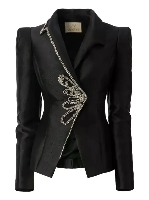 ARAFTU Embellished Double-breasted Blazer - Black