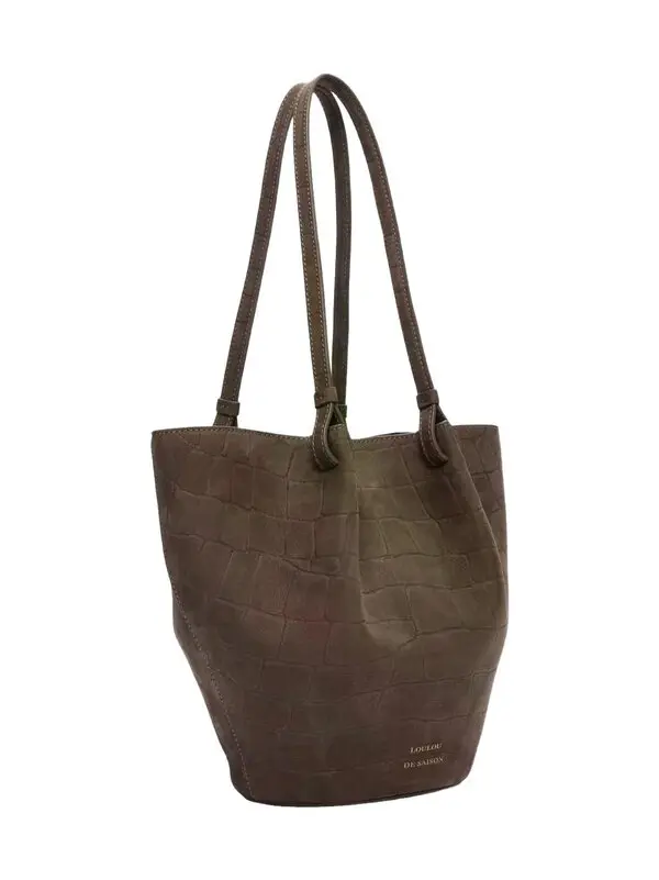 Loulou De Saison Doyle Circular Leather Tote Bag - Neutrals