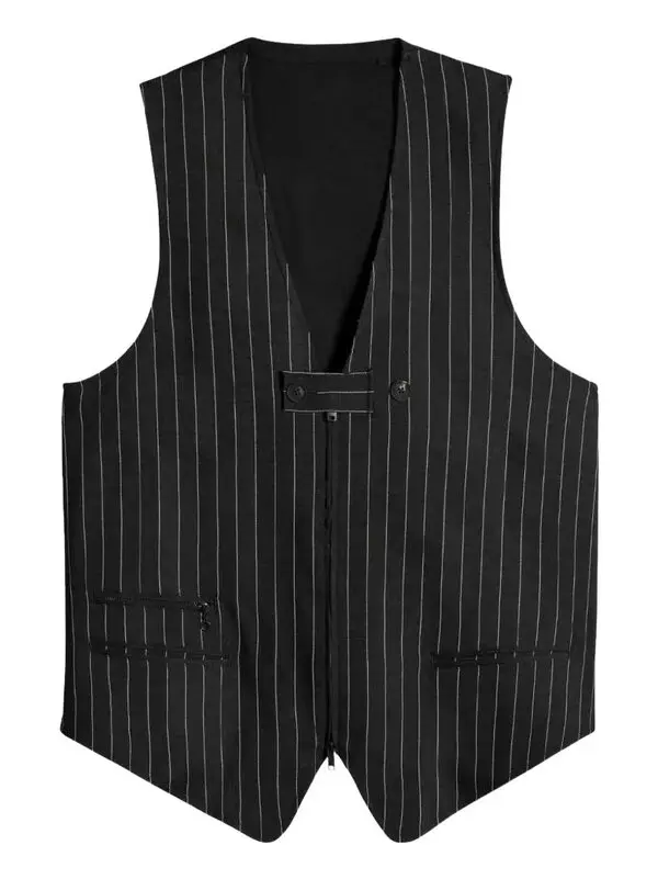Y3 Pinstripe Waistcoat - Black