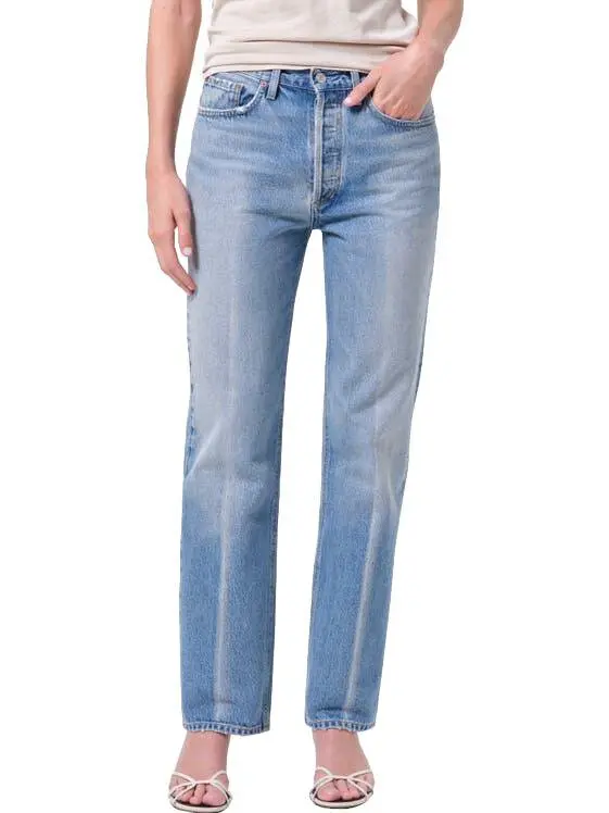 AGOLDE Lana High-rise Straight Leg Jeans - Brink Med Indigo