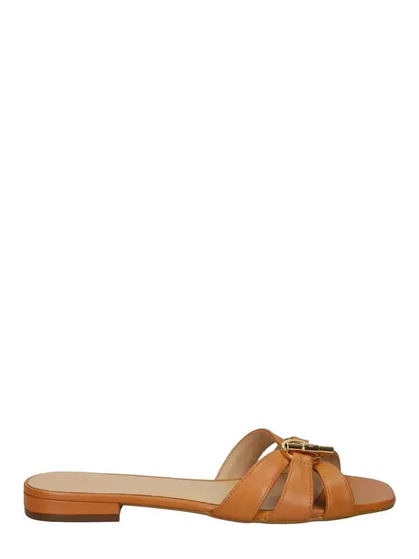 Ralph Lauren Leather Flat Sandals - Brown