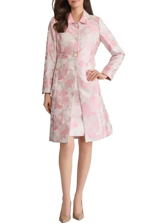 KASPER Floral Long Jacket - Tutu Pink Multi