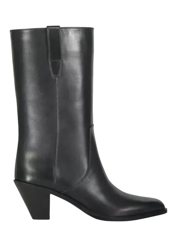 FRANCESCO RUSSO Tapered-heel Leather Boots - Black