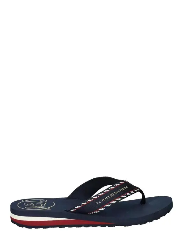 Tommy Hilfiger Patterned-strap Flip-flops - Blue