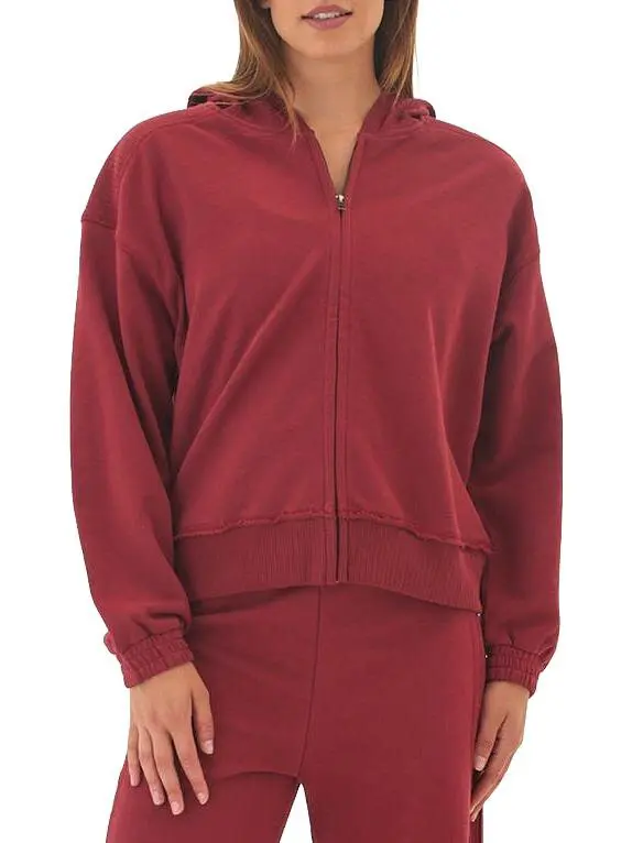 THREADS 4 THOUGHT Cotton-blend French Terry Zip Hoodie - Cranberry