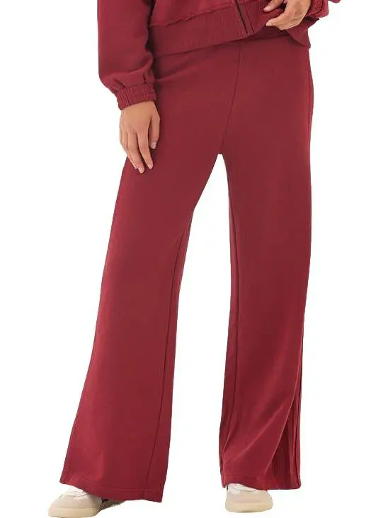 THREADS 4 THOUGHT Elexis Cotton-blend Wide-leg Pants - Cranberry