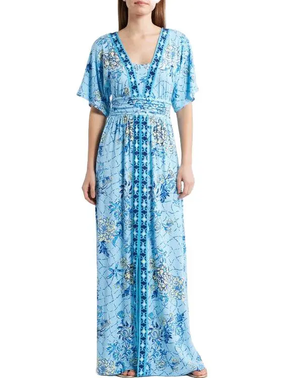 LILLY PULITZER® Lauralai Maxi Dress - Bellevue Blue Breakers Beach