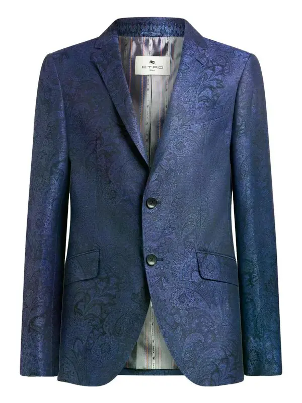 Etro Single-breasted Paisley Blazer - Blue