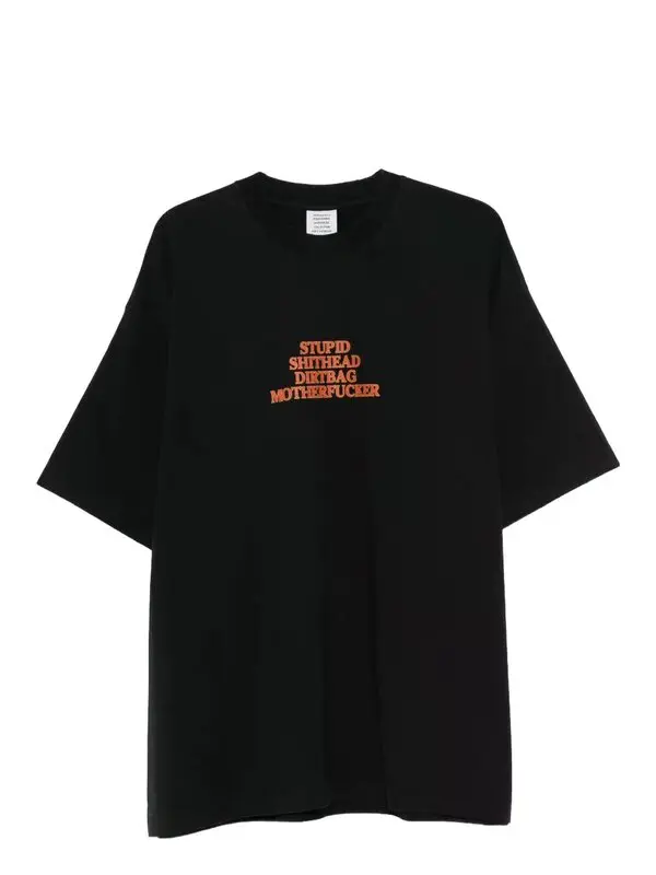 Vetements Text-print T-shirt - Black