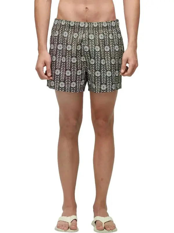 OSKLEN Floral-print Swim Shorts - Brown