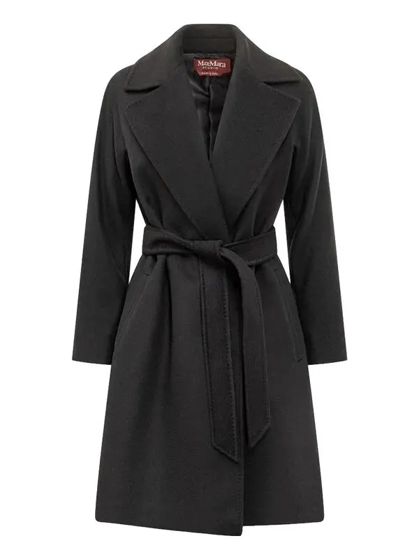 Max Mara Wool Coat With Belt - Black