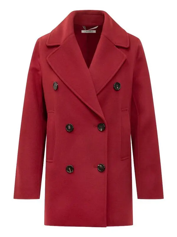 Max Mara Double-breasted Wool Coat - Red