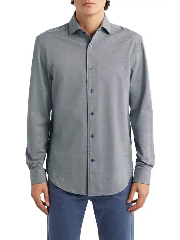 Bugatchi Devon Ooohcotton® Button-up Shirt - Navy