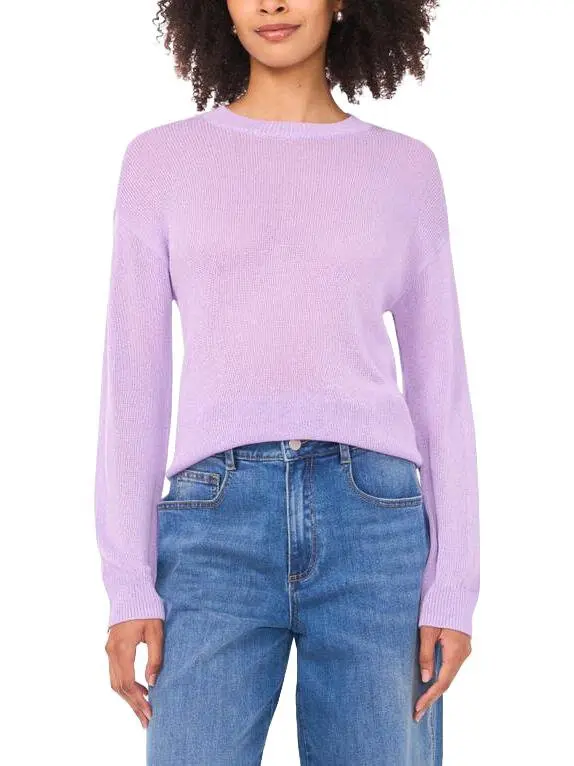 Vince Camuto Open-gauge Crewneck Sweater - Mystic Purple