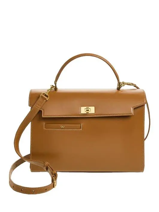 ANYA HINDMARCH Mortimer Leather Top Handle Bag - Pecan