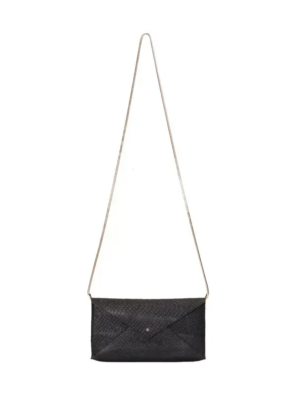 OSKLEN Snakeskin Effect Envelope Clutch - Black