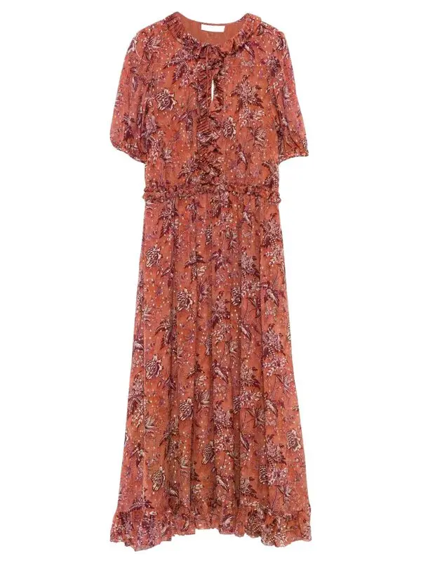 Ulla Johnson Rosamunde Floral Midi Dress - Brown