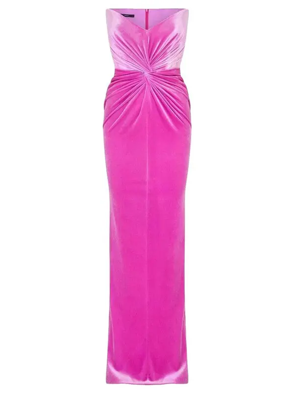 Alex Perry Strapless Twisted Gown - Pink