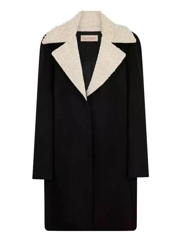 Valentino Garavani Shearling-collar Coat - Black