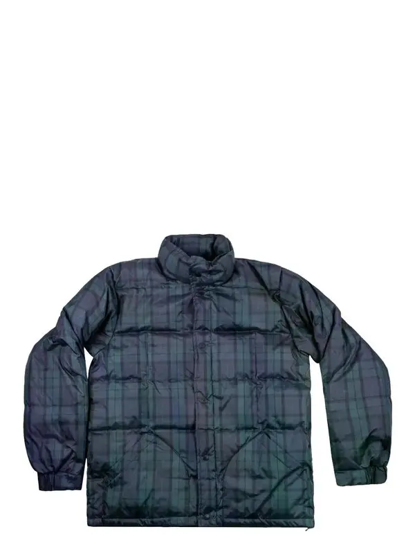 StÜssy Plaid Puffer Shacket - Blue