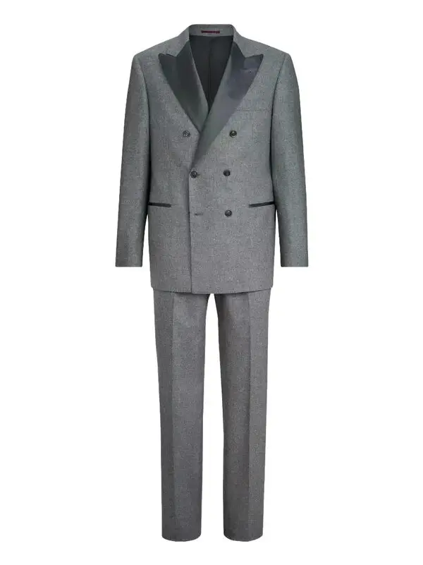 Brunello Cucinelli Peak Lapel Pleated Tuxedo - Grey