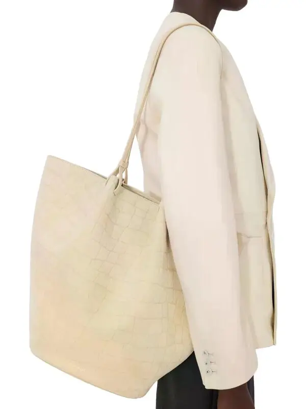 Loulou De Saison Rudy Embossed-logo Tote Bag - Neutrals