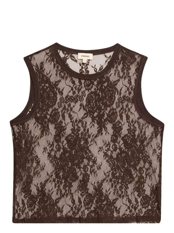 L'Agence Brax Lace Muscle Tee - Dark Brown