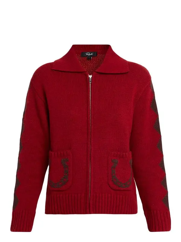 Rails Rhea Western Zip Cardigan - Burgundy H