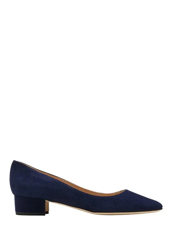 Manolo Blahnik Lista Suede Pumps - Navy