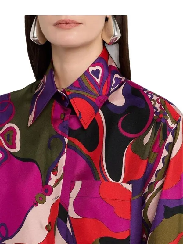 Emilio Pucci Orchidee-print Silk Button-down Shirt - Multicolor