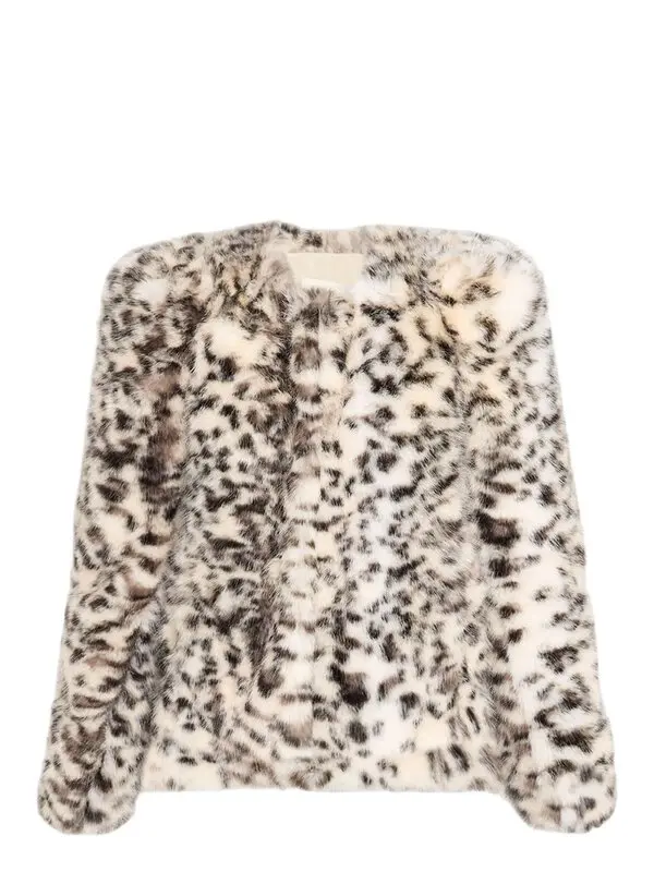 Isabel Marant Bahria Faux Fur Coat - Ecru/black