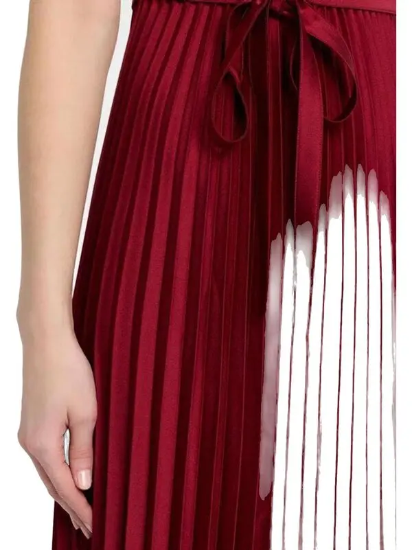 JOSEPH Volta Sleeveless Pleated Midi Dress - Ruby