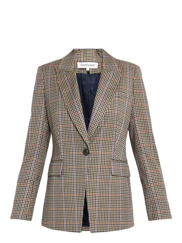 Veronica Beard Plaid Dickey Jacket - Russet Mul