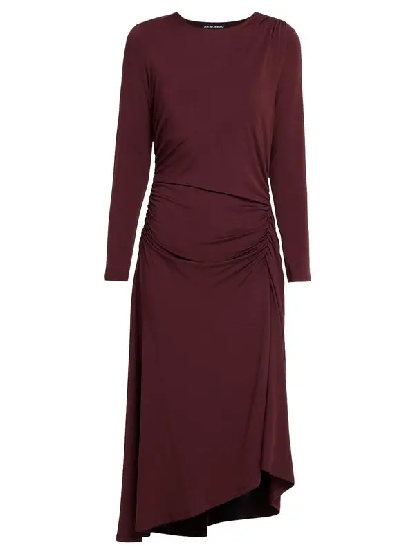 Veronica Beard Theodora Ruched Midi Dress - Raisin