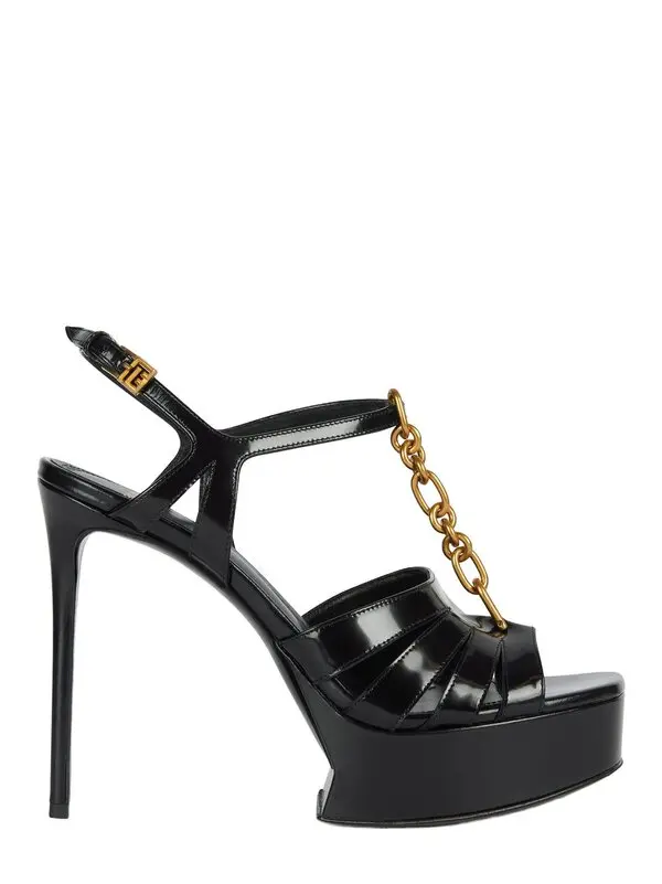 Balmain Sync Platform Sandals - Black