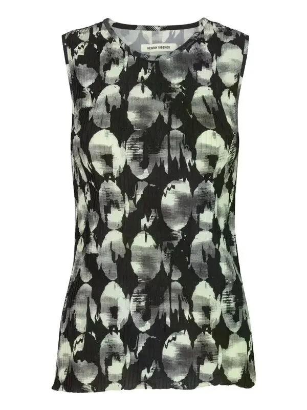 Henrik Vibskov Plissé Printed Top - Black