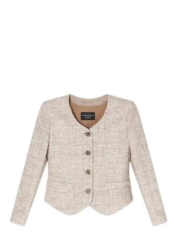 Emporio Armani Tweed Jacket - Brown / Neutral